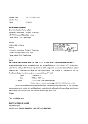 ENG 1013 SET A Final - KOLEJ TEKNOLOGI ANTARABANGSA CYBERNETICS ...