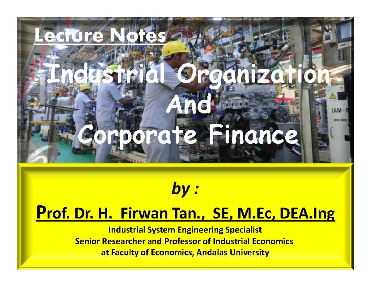 Meeting 1. Overview of IO CF - by : Prof. Dr. H. Firwan Tan., SE, M ...