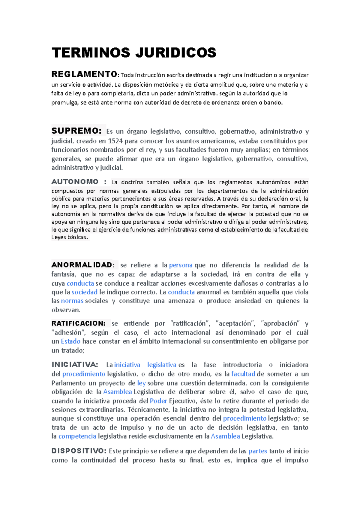 Terminos Juridicos - es una informacion concreta y centralisada ...