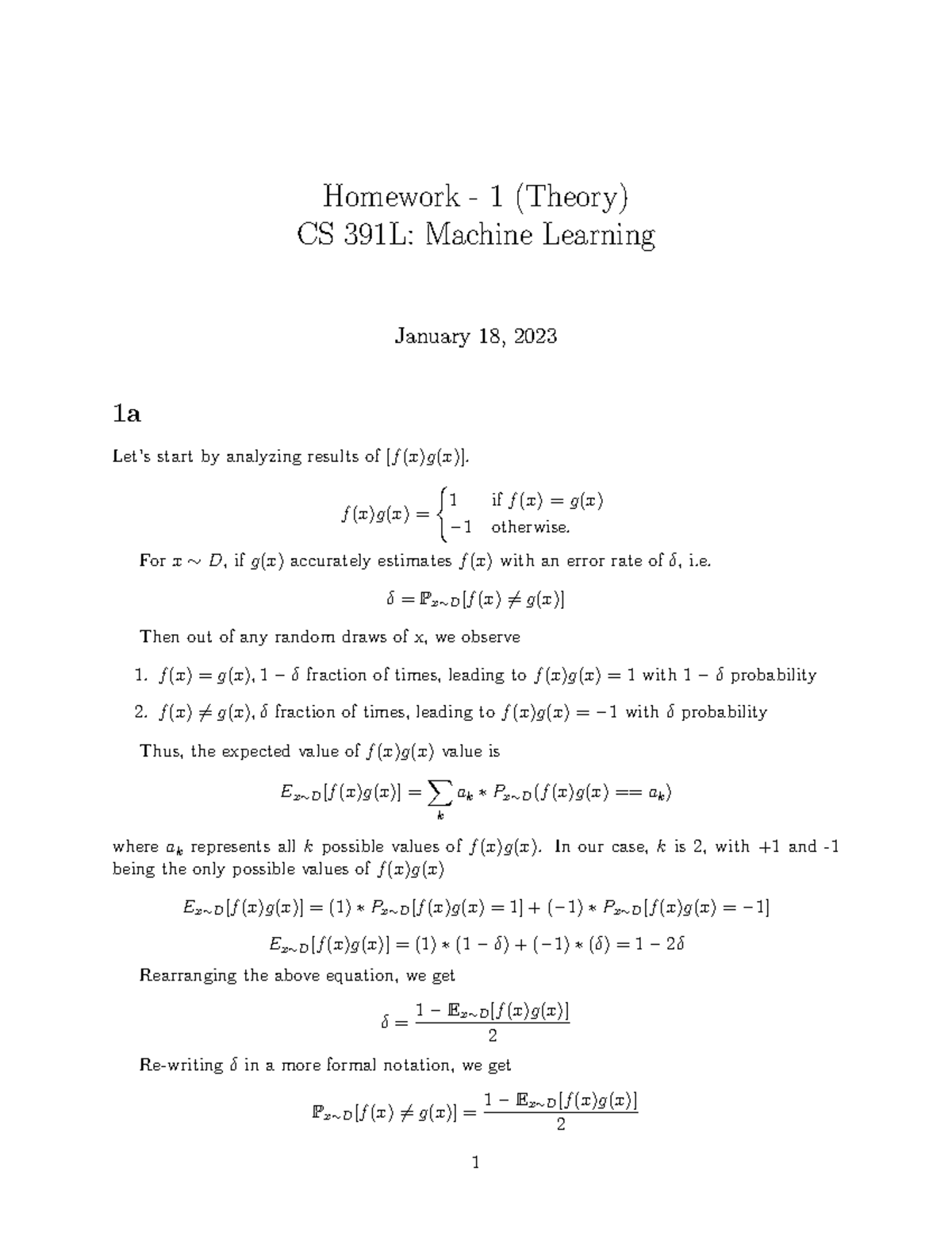 HW1t finm2fp3 - hgt - Homework - 1 (Theory) CS 391L: Machine Learning January 18, 2023 1a Let’s ...