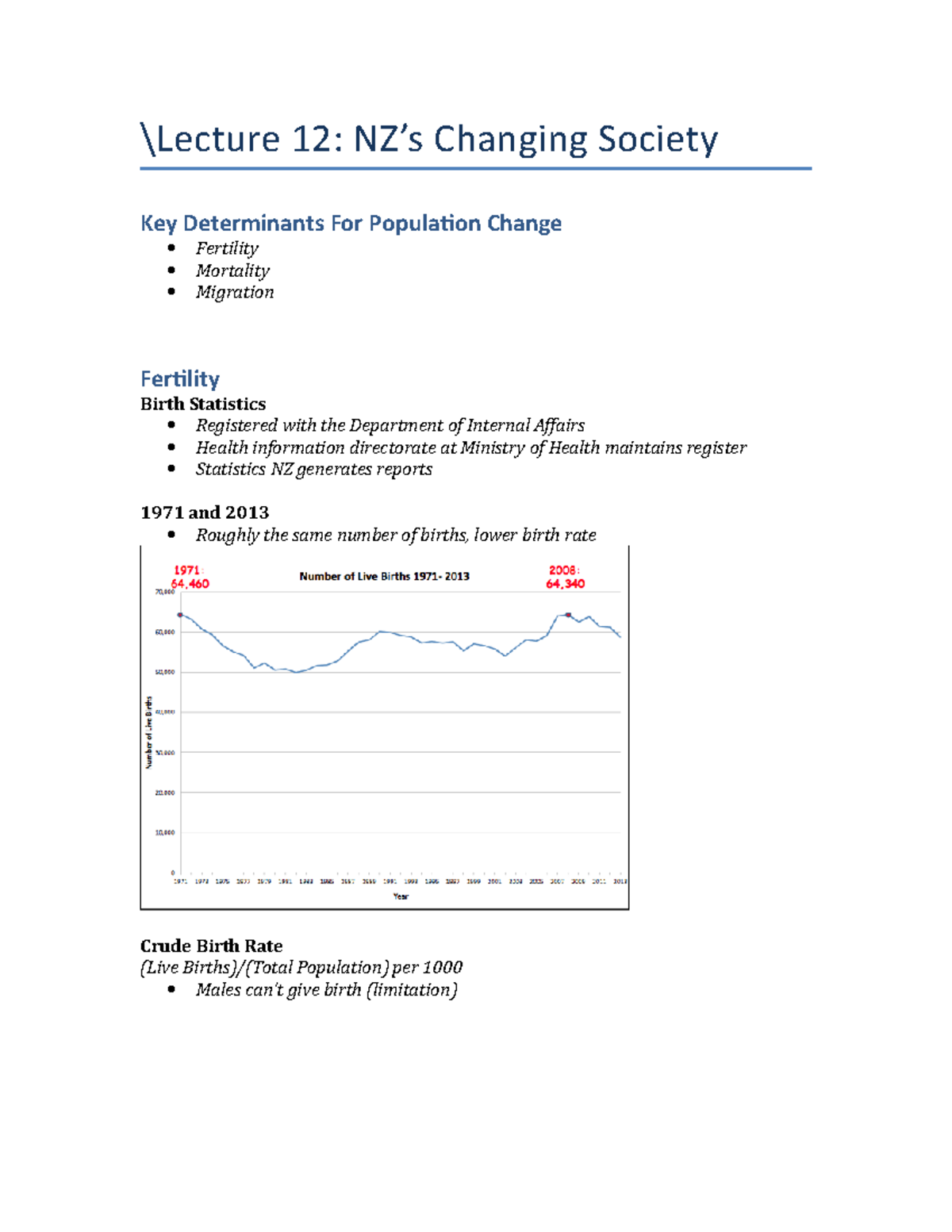 Module 2 Summary Notes - \Lecture 12: NZ’s Changing Society Key ...
