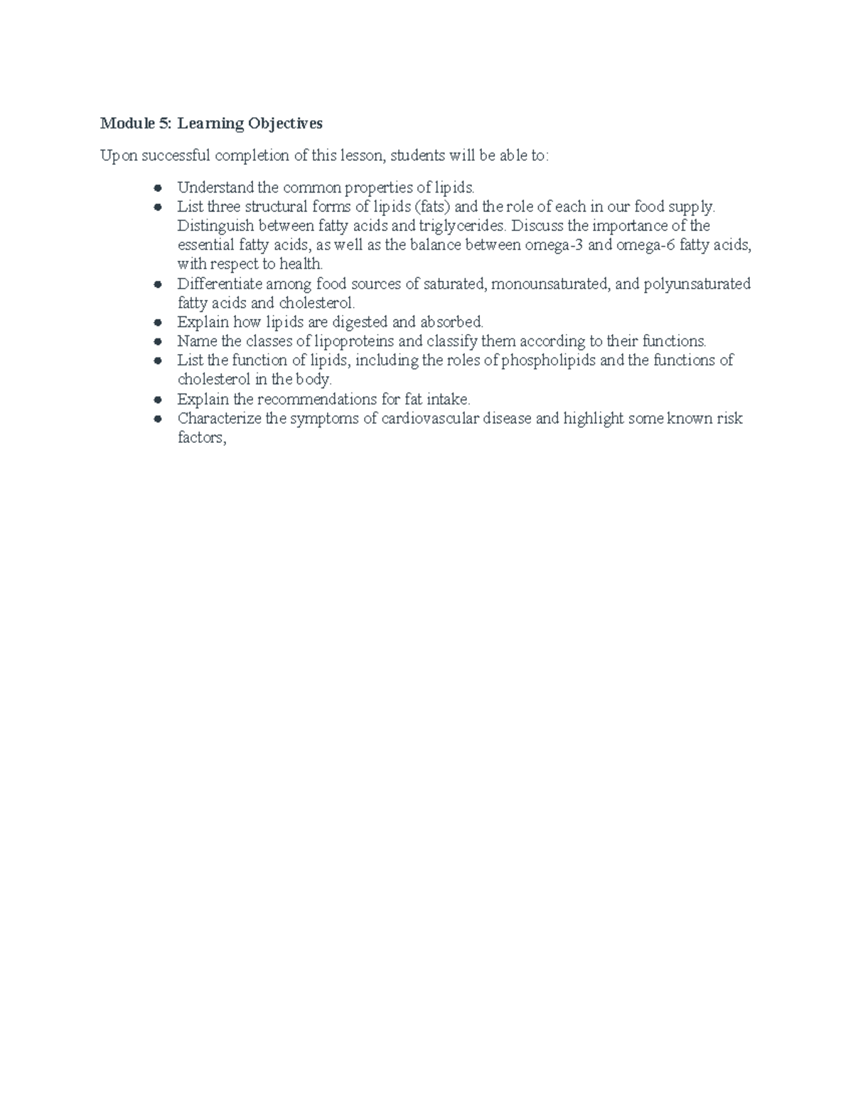 Module 5 Learning Objectives - Module 5: Learning Objectives Upon ...