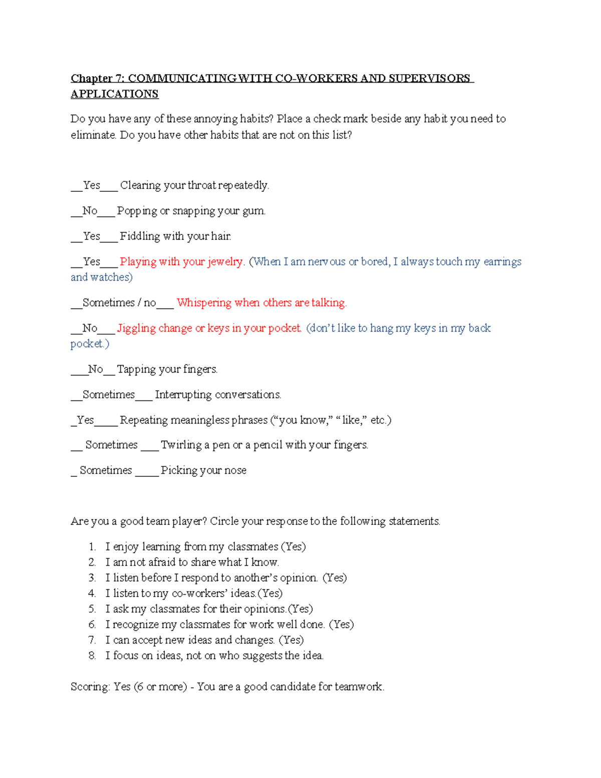 Chp 7 Exercise (Week8) - Tutorial - Chapter 7: COMMUNICATING WITH CO ...
