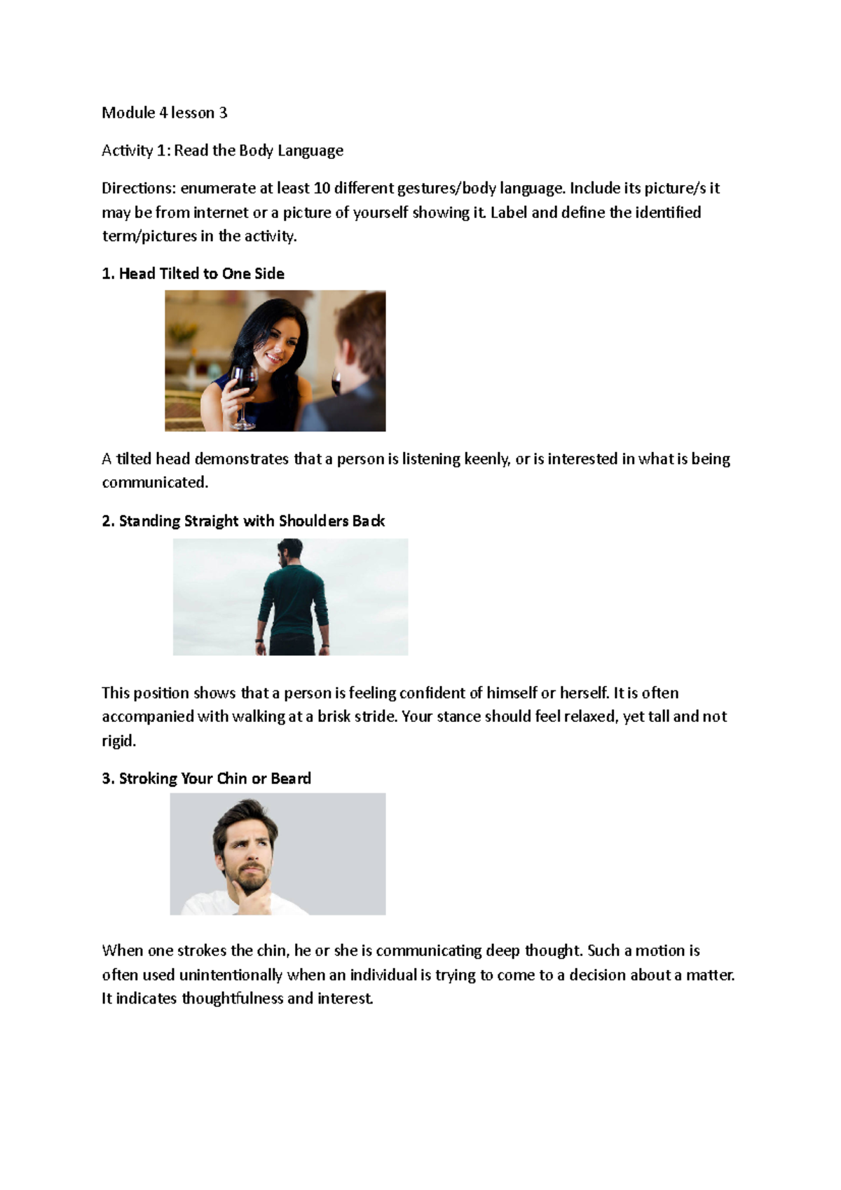 Activity-1-m4 l3 - Module - Module 4 lesson 3 Activity 1: Read the Body ...