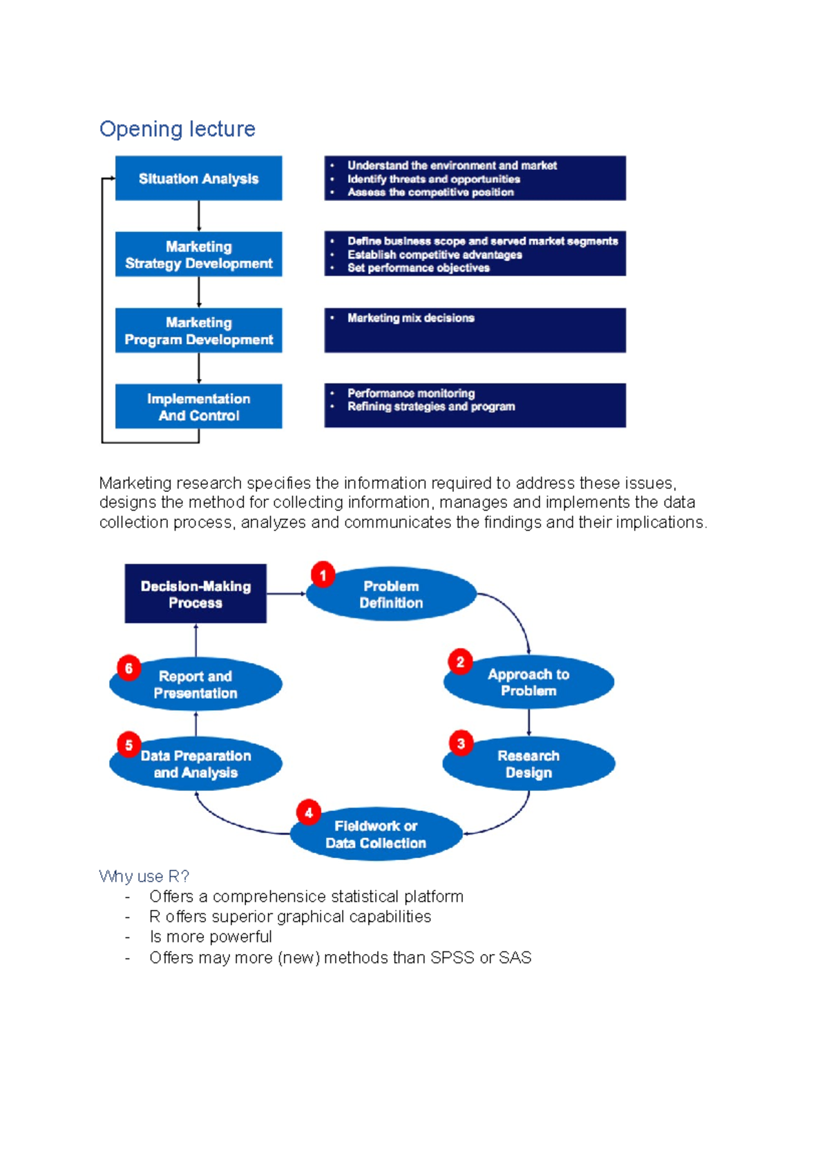 Opening lecture - Opening lecture Marketing research specifies the ...
