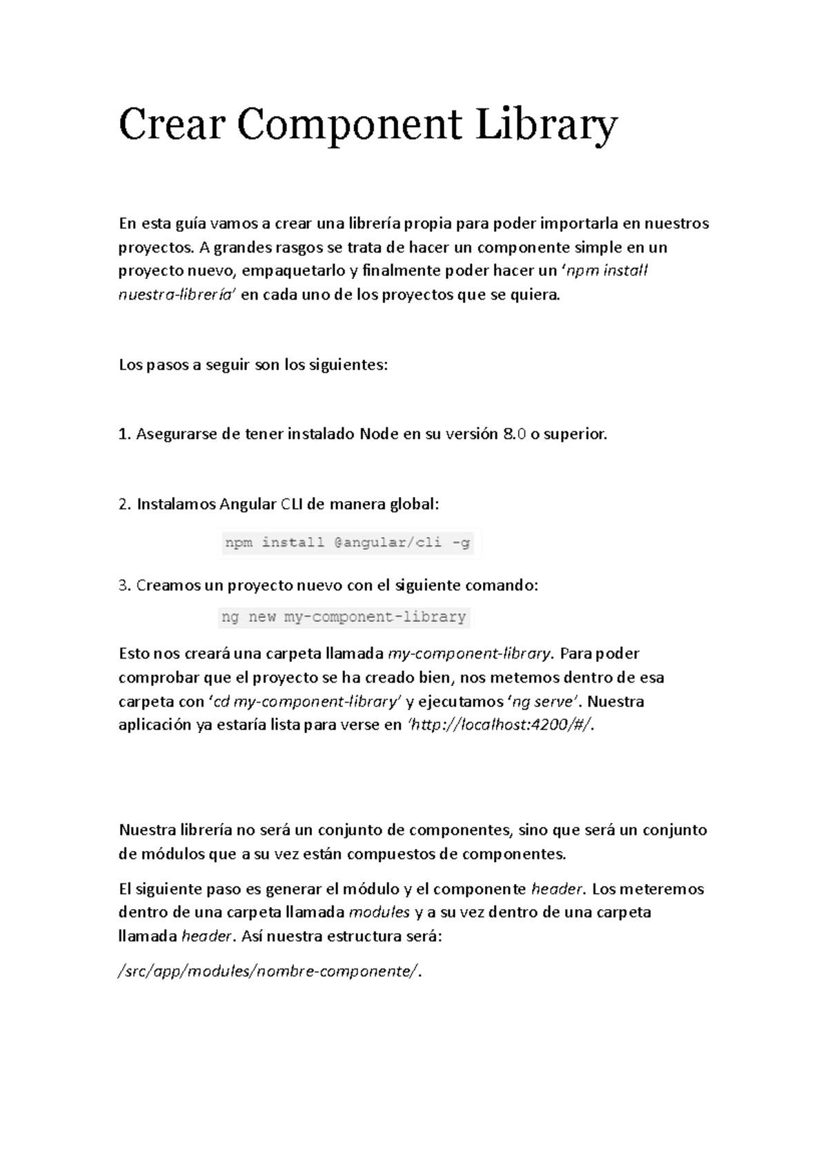 Custom Library Doc - etc - Crear Component Library En esta guía vamos a ...
