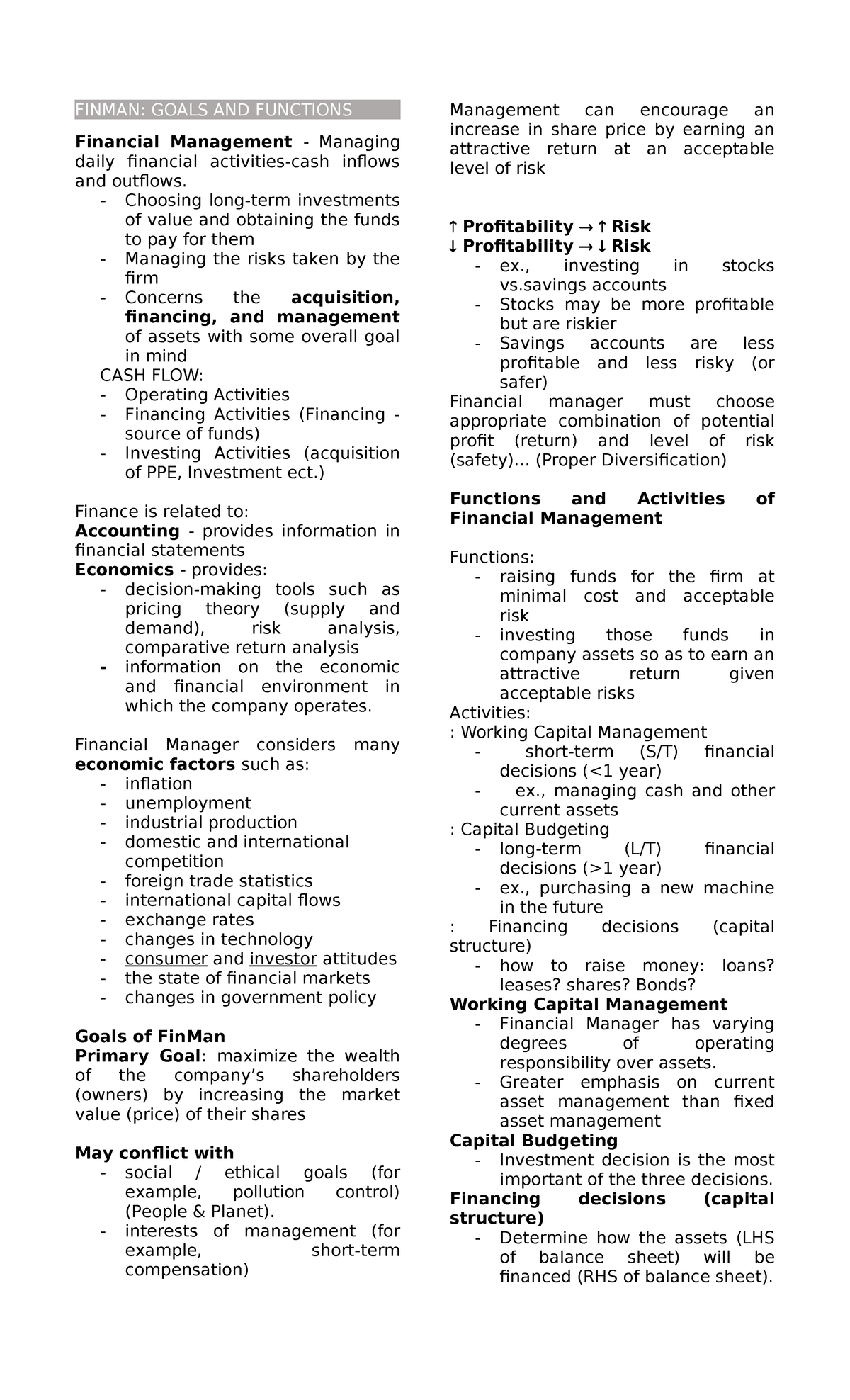 Fin Man Prelimes - FinMan prelims - FINMAN: GOALS AND FUNCTIONS ...