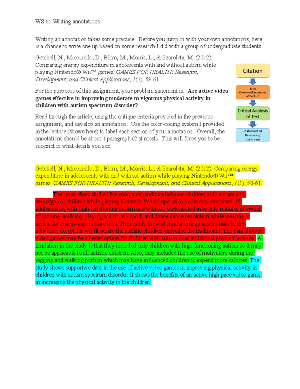 WS 6 Annotation practice - WS 6: Writing annotations Writing an ...