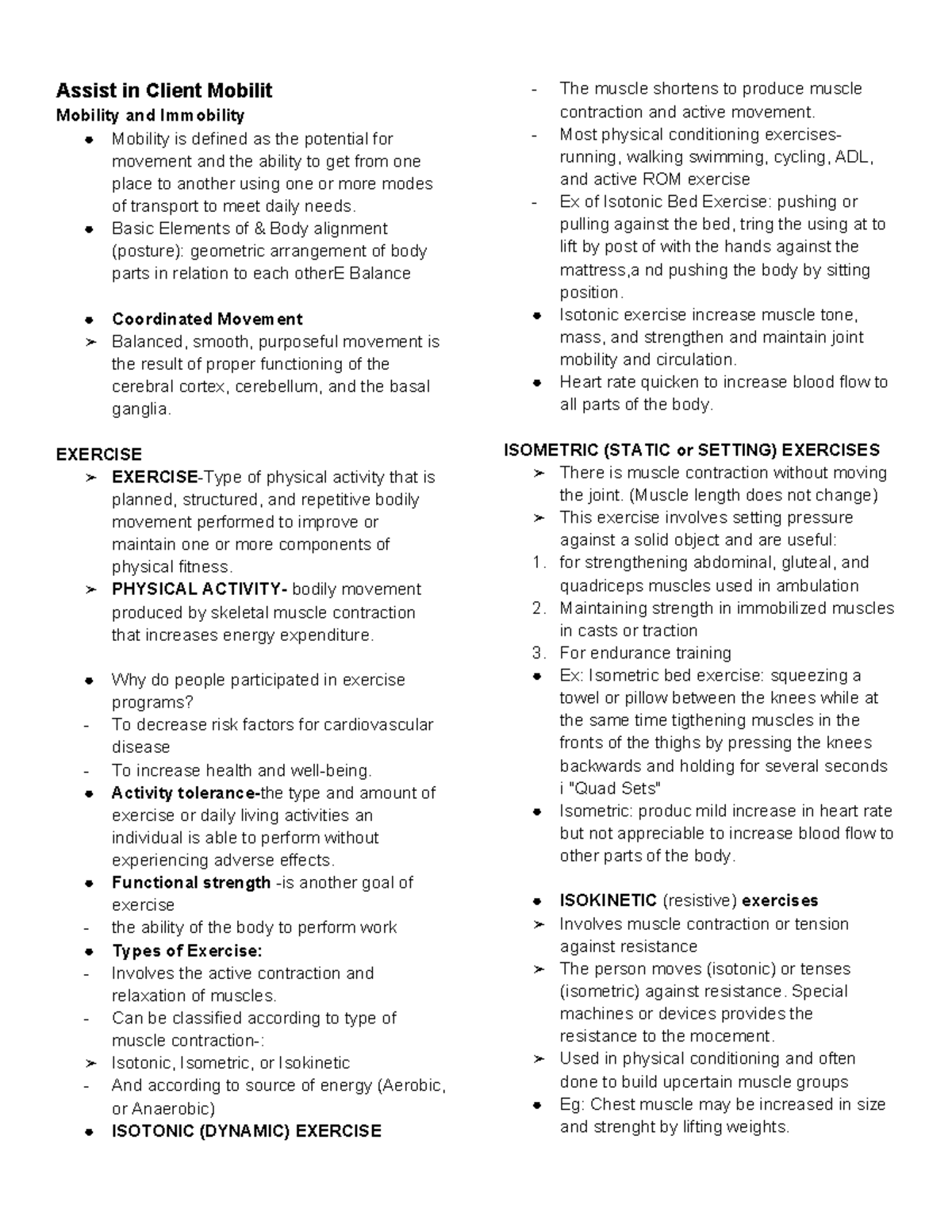Assisting of client Mobility - Assist in Client Mobilit Mobility and ...