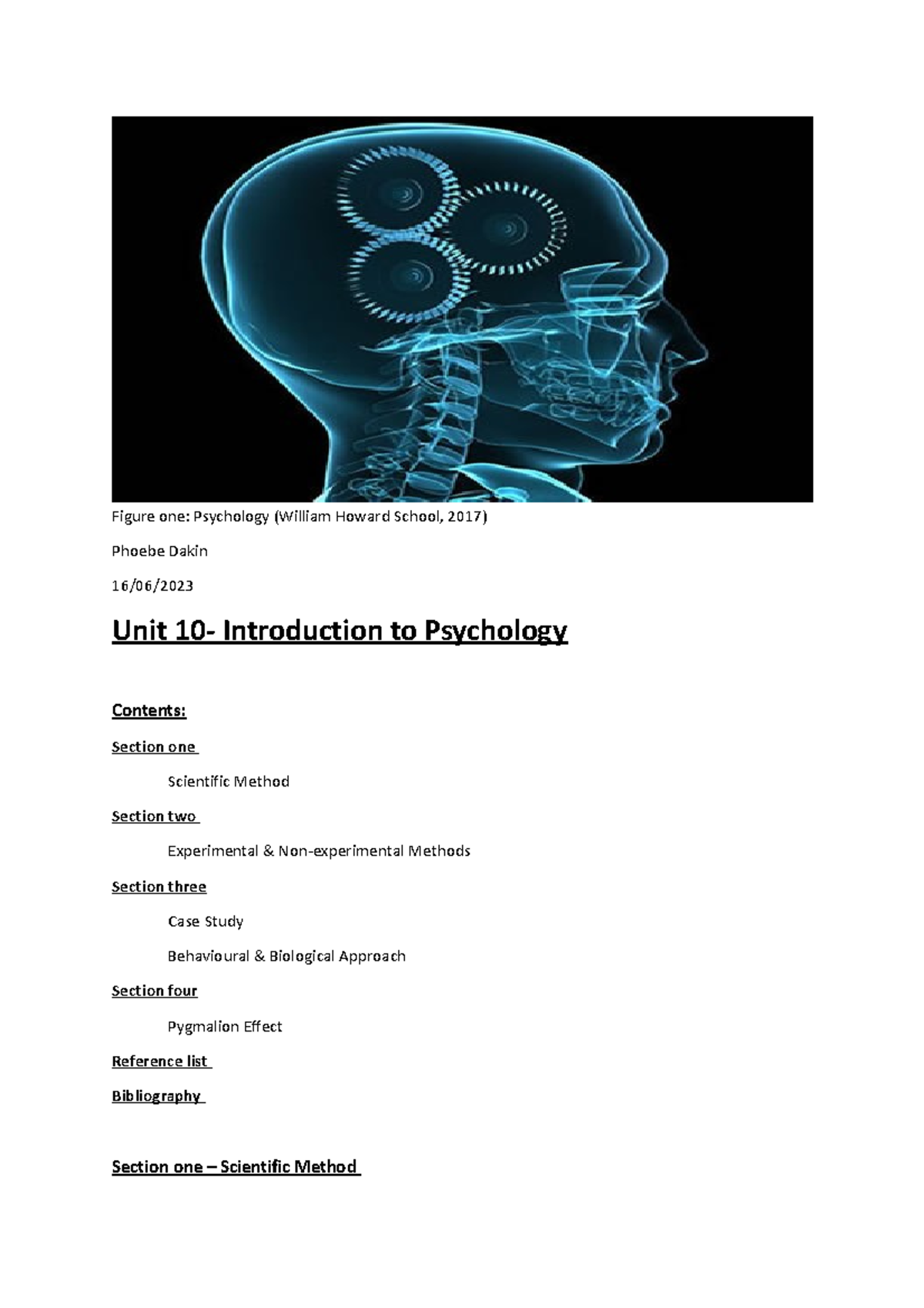 Unit 10 - introduction to psychology - Figure one: Psychology (William ...
