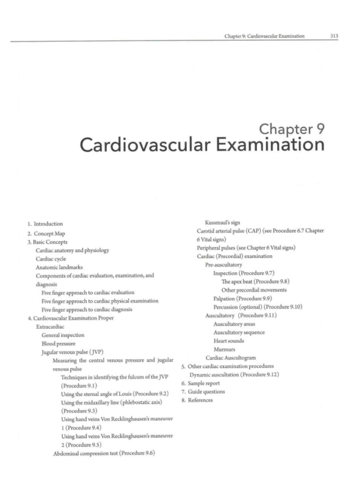 PDX Chapter 9 Cardiovascular Examination - Introduction sign 2. Concept ...