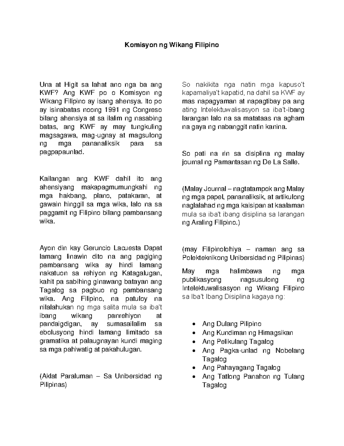 Intelek - you may use this lecture notes as reviewer - Komisyon ng ...