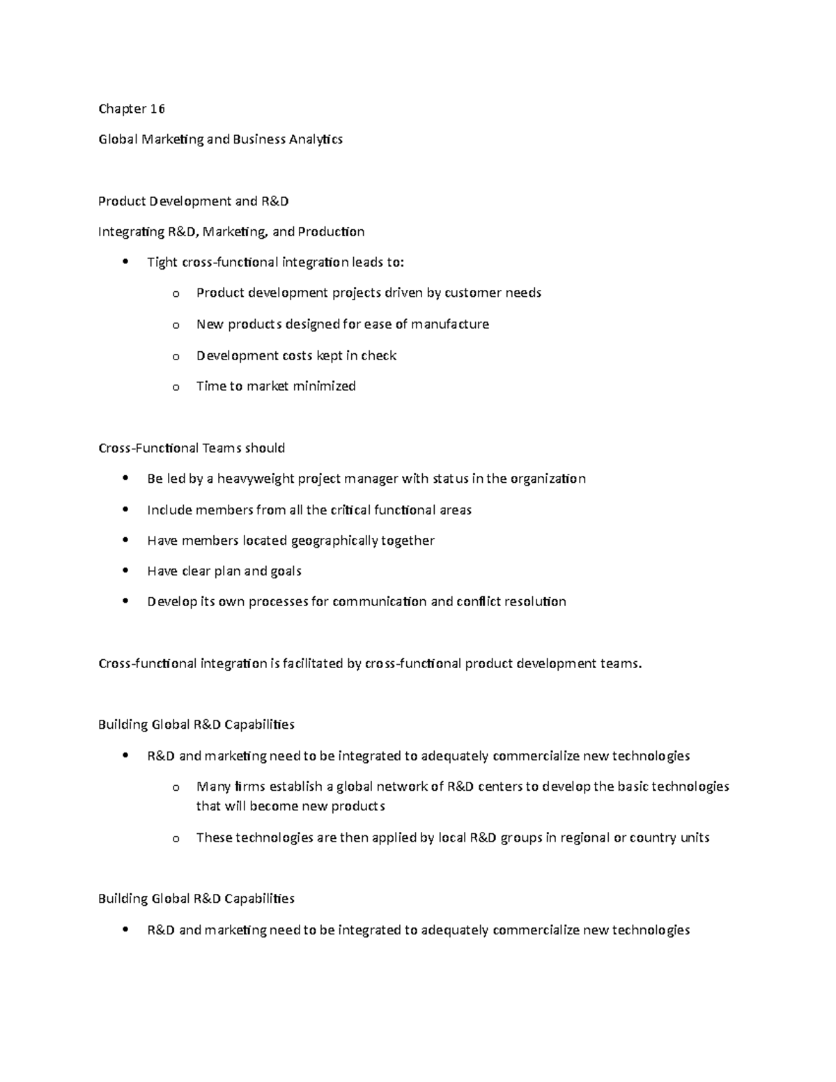 Chapter 16 Lecture Notes 8 - Chapter 16 Global Marketing and Business ...