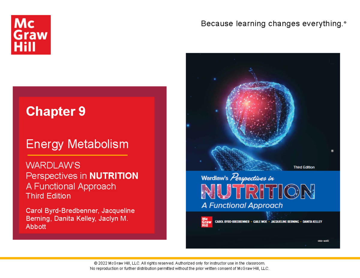 Anatomy notes - Because learning changes everything.® Chapter 9 Energy ...