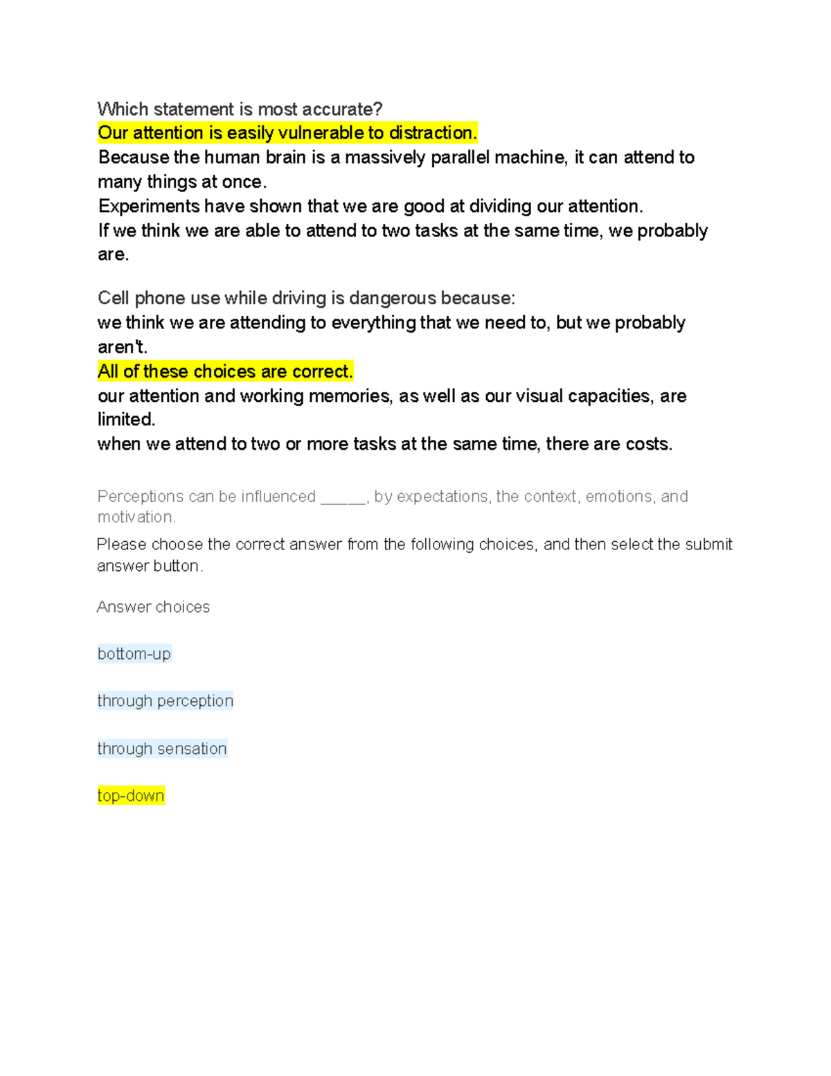 Achieve Module 16-19 PART ONE-part-2 - Which statement is most accurate ...
