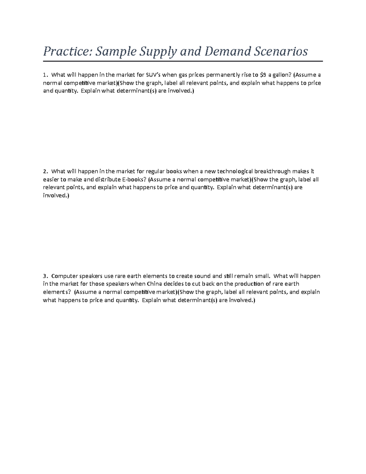 Supplyand Demand Practice - Practice: Sample Supply and Demand ...