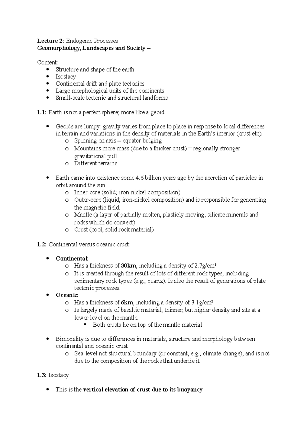 Lecture 2 - Geology - Lecture 2: Endogenic Processes Geomorphology ...