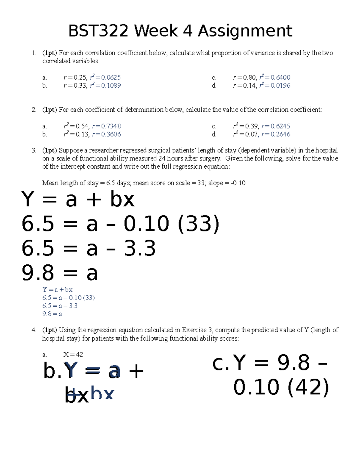 Week4assignment Bst322 Week 4 Assignment 1 1pt For Each Correlation Coefficient Below 6353