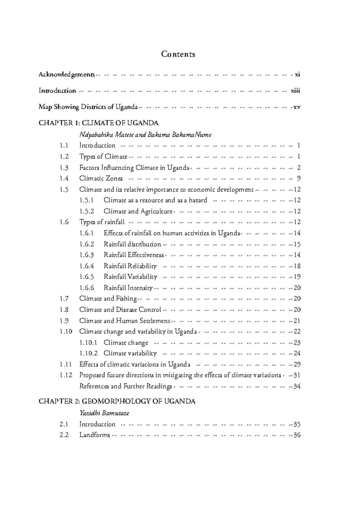 Geography of Uganda - Contents - Contents Acknowledgements- xi ...