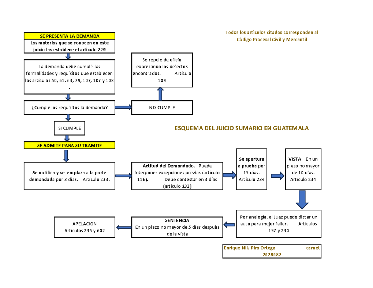 Diagrama DEL Proceso Sumario Enrique Nils Pira Ortega carnet 2028087 ...