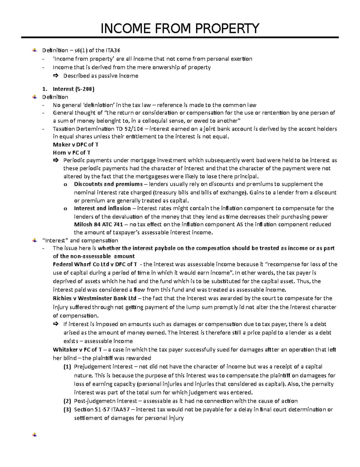 Income FROM Property - INCOME FROM PROPERTY Definition – s6(1) of the ...