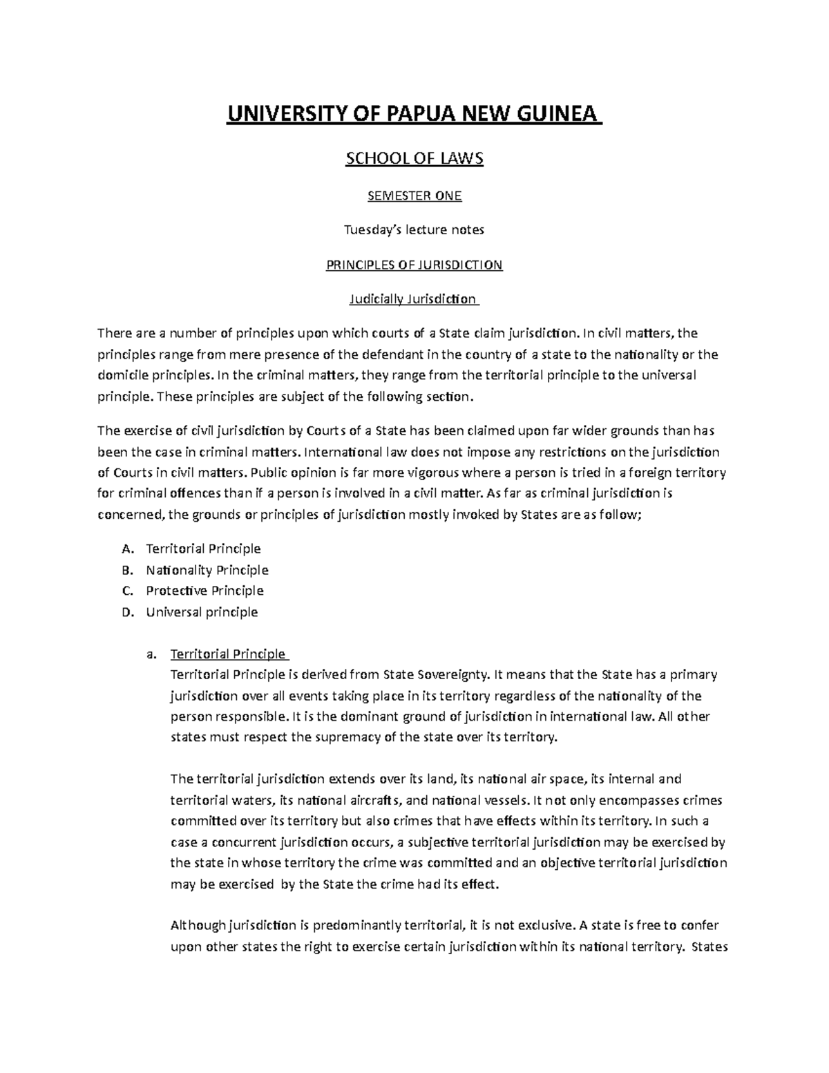 Introduction Part - UNIVERSITY OF PAPUA NEW GUINEA SCHOOL OF LAWS ...