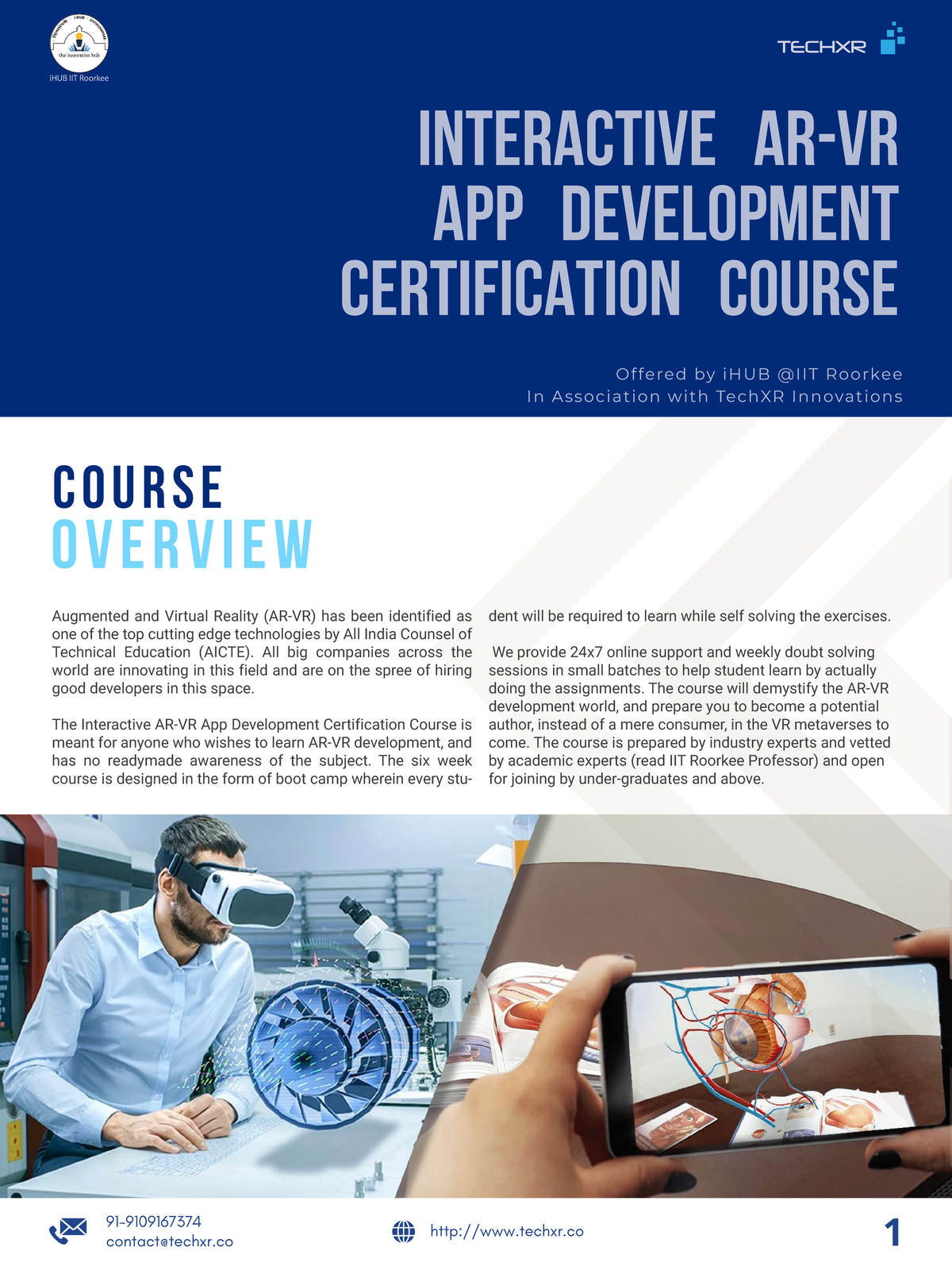 IIT-R AR VR Application Development Brochure - iHUB IIT Roorkee INTERACTIVE AR-VR APP ...