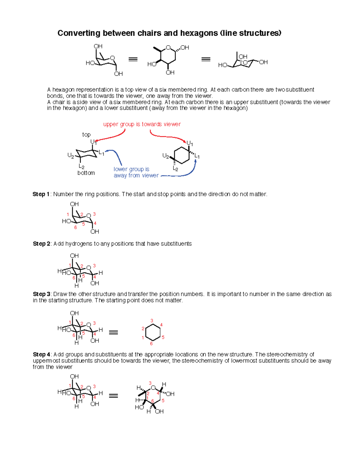 Converting between hexagons and chairs - A hexagon representation is a ...