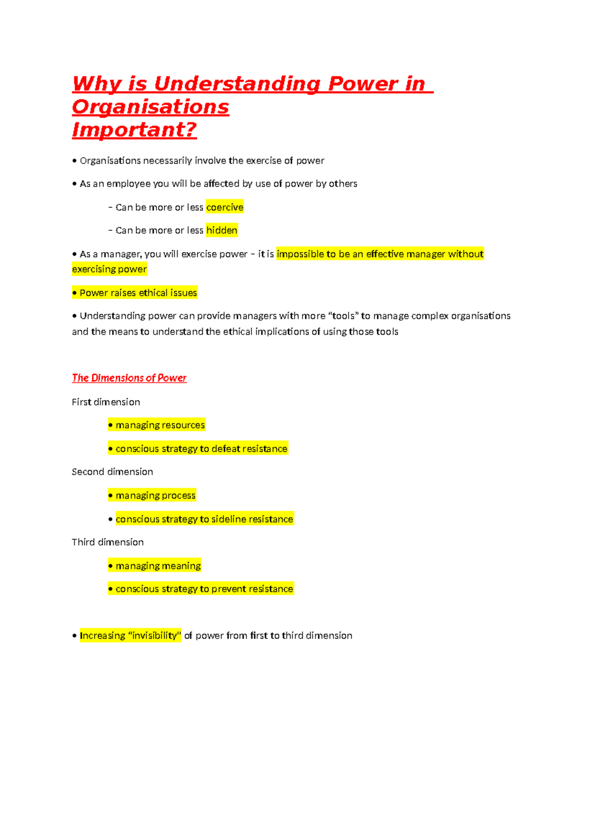 Module 12 power - Why is Understanding Power in Organisations Important ...