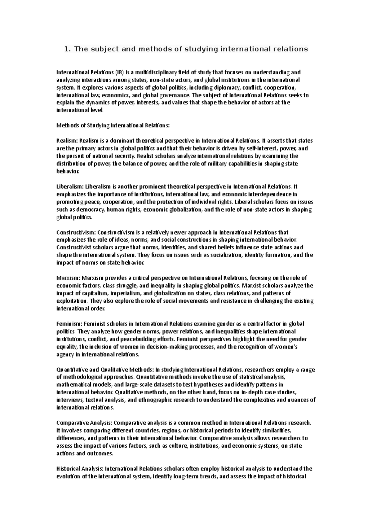 IR topics and its answers - The subject and methods of studying ...