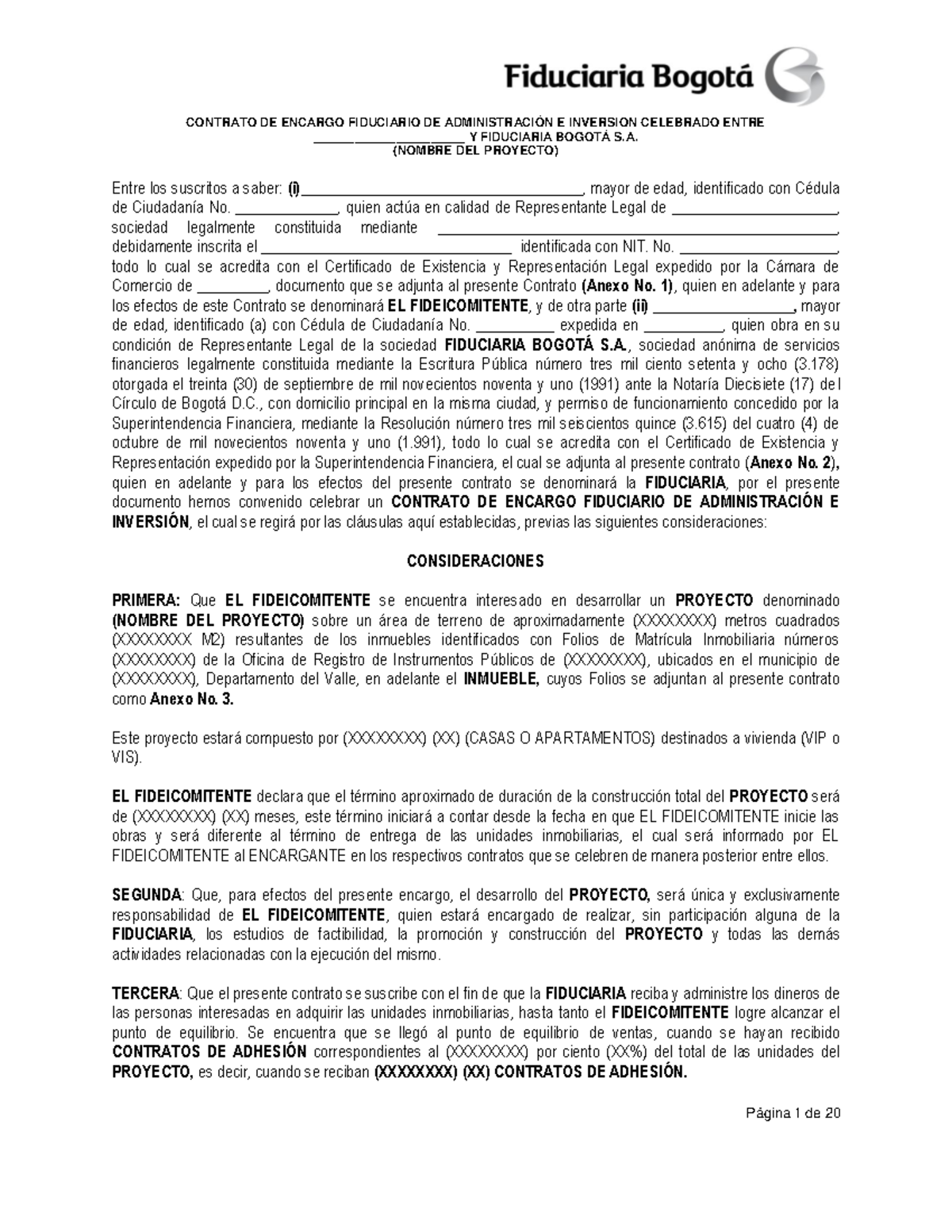 Contrato-encargo-fiduciario - ______________________ Y FIDUCIARIA ...