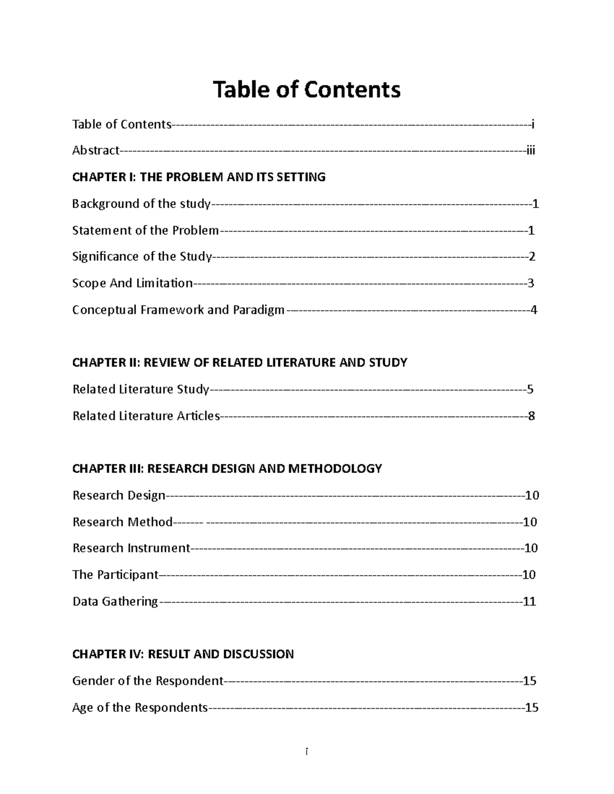 Boysof contents - Table of Contents Table of Contents-i Abstract-iii ...