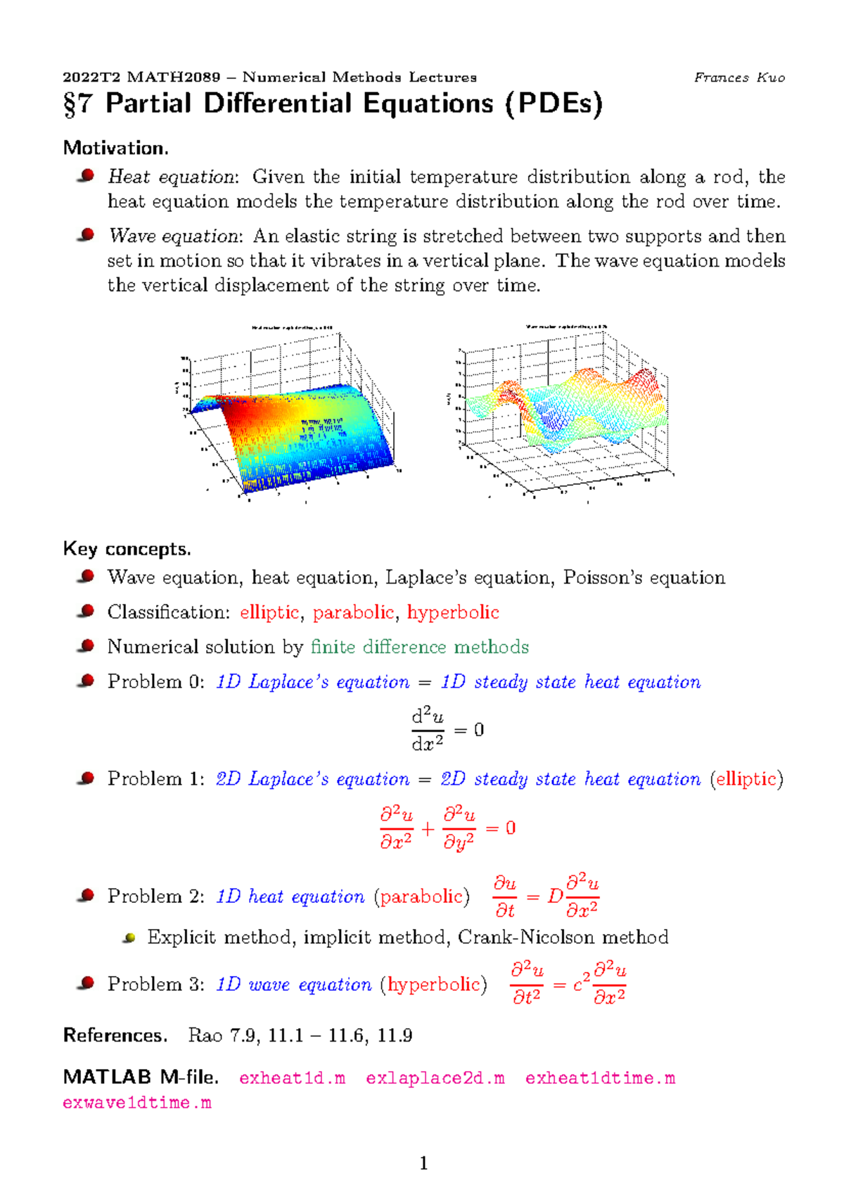 MATH2089 NM Lectures Topic 7 - 2022T2 MATH2089 – Numerical Methods ...