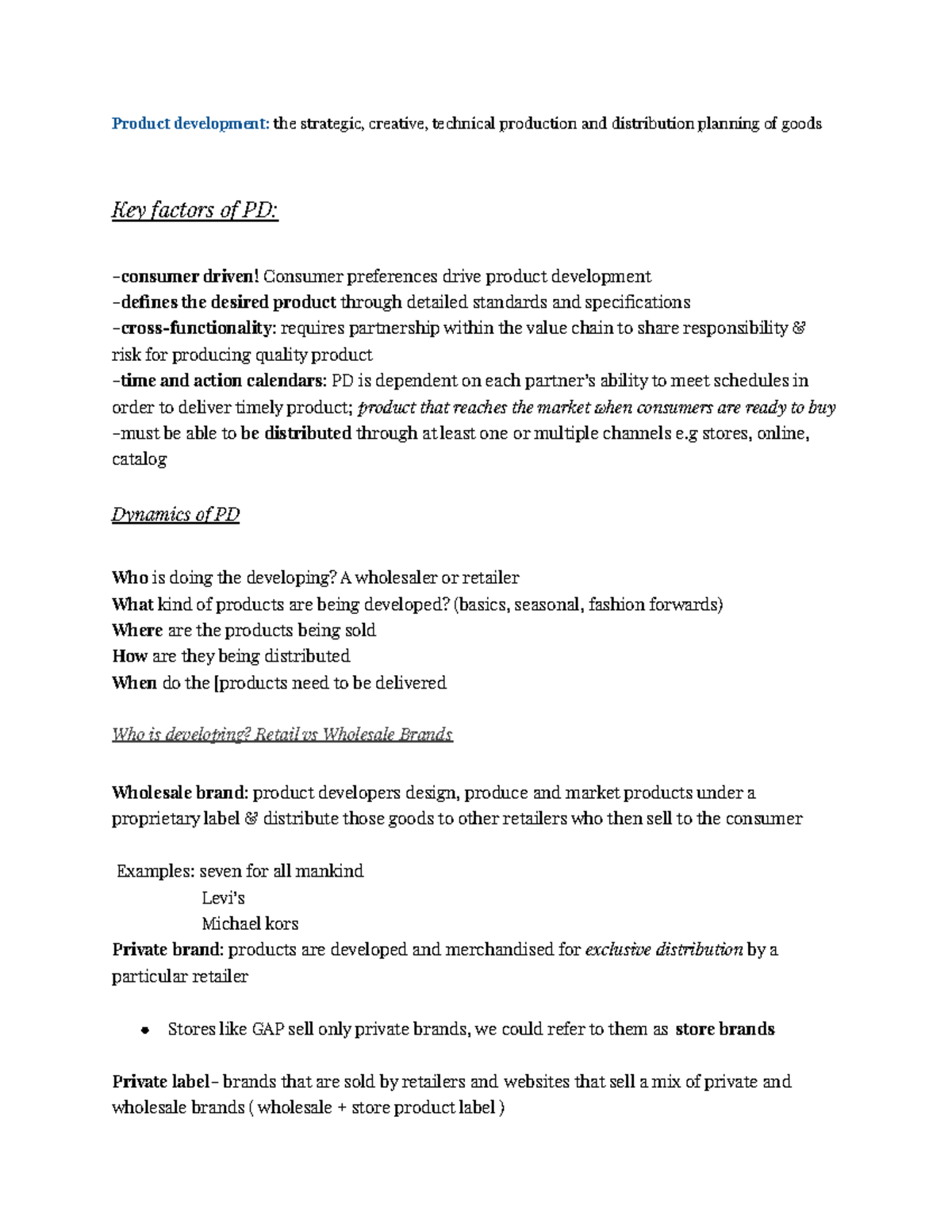 FM 110 product elements and principles - Product development: the strategic, creative, technical ...