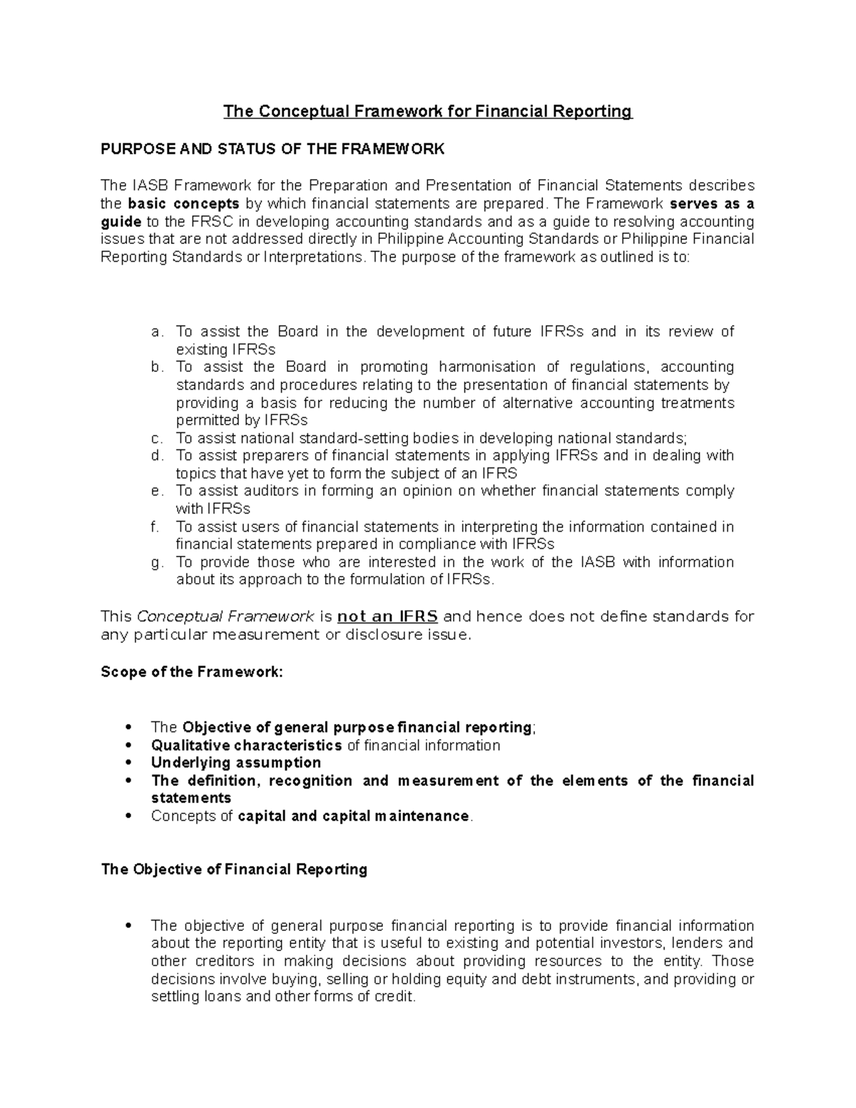 1 The Conceptual Framework for Financial Reporting - The Framework ...