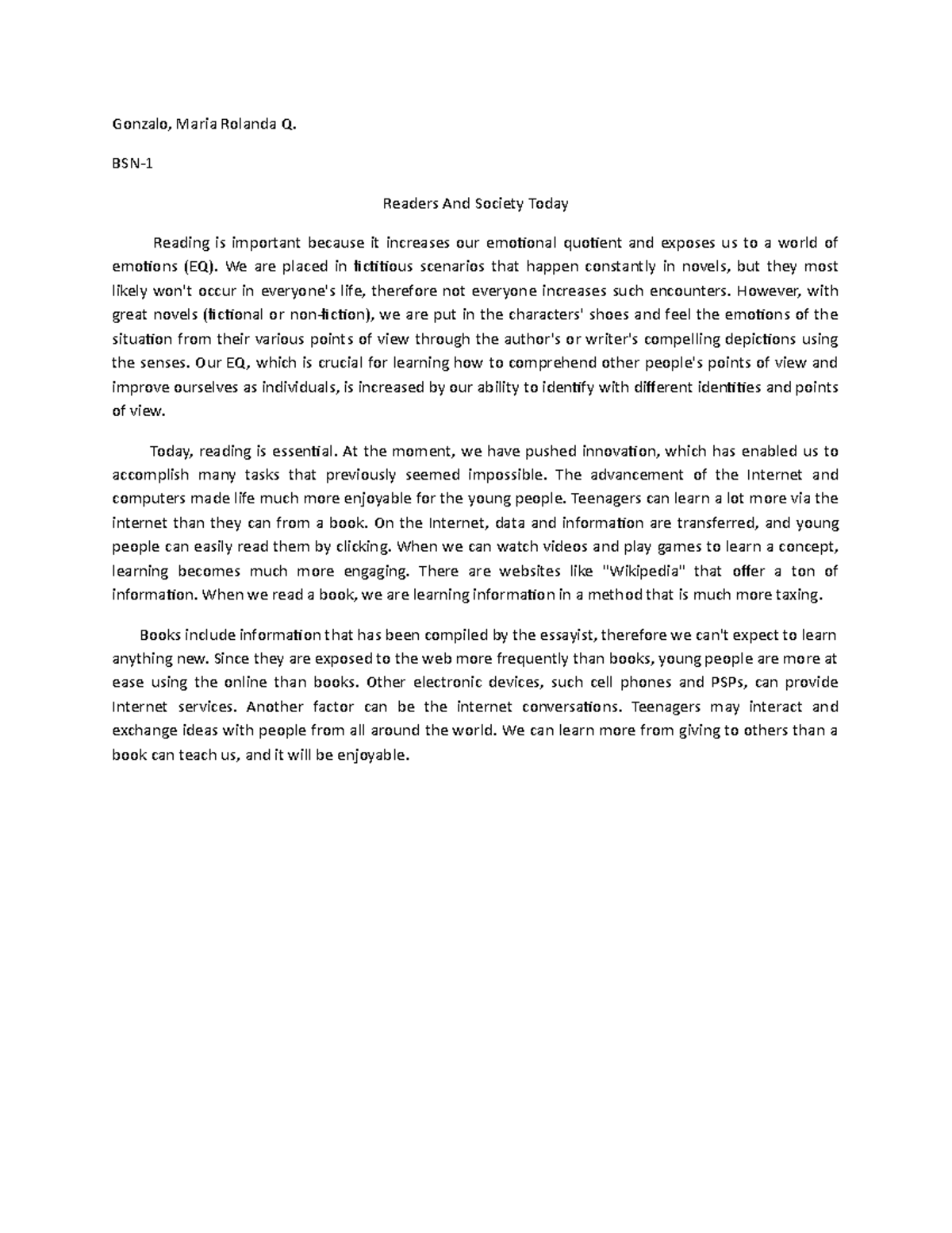 Activity - REFERENCE - Gonzalo, Maria Rolanda Q. BSN- Readers And ...