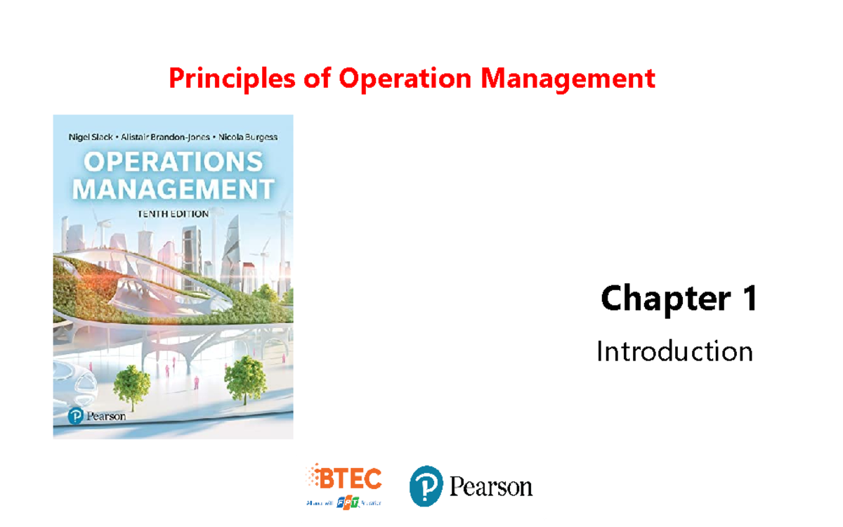 Principles of Operation management Lecture No - Principles of Operation Management Introduction ...