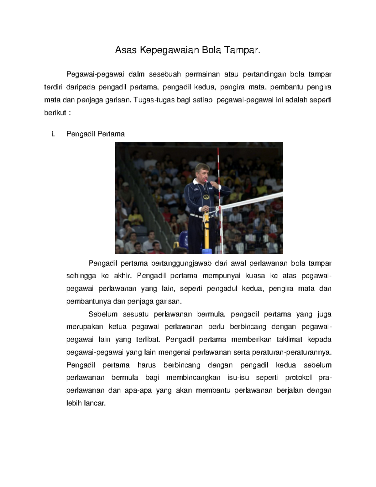 Pdfcoffee - here - Asas Kepegawaian Bola Tampar. Pegawai-pegawai dalm sesebuah permainan atau ...