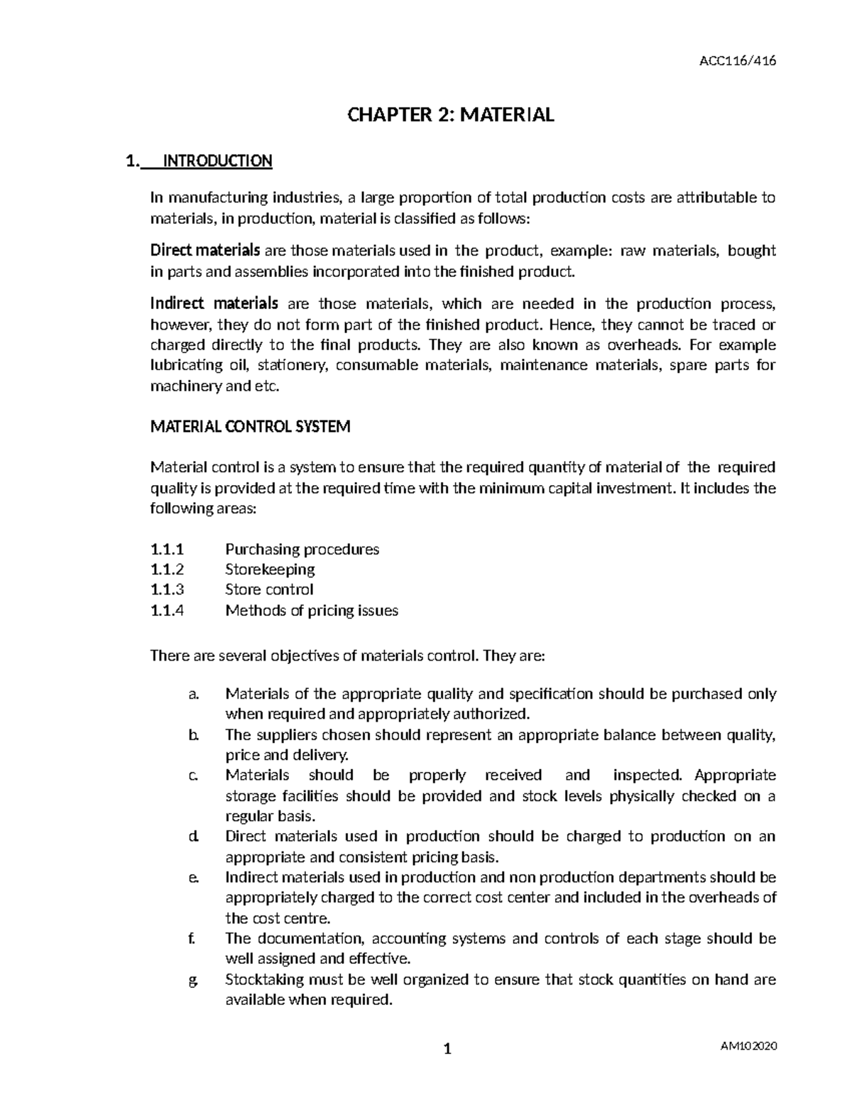 Chapter 2 Material-converted - ACC116/ 1 AM CHAPTER 2: MATERIAL 1 ...