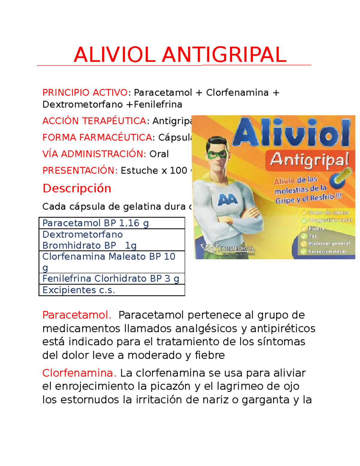 Aliviol Antitrtrtgripal - ALIVIOL ANTIGRIPAL PRINCIPIO ACTIVO ...