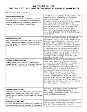 246 - Concept Map 1 - NIGHTINGALE COLLEGE DIRECT-FOCUSED CARE: CONCEPT ...