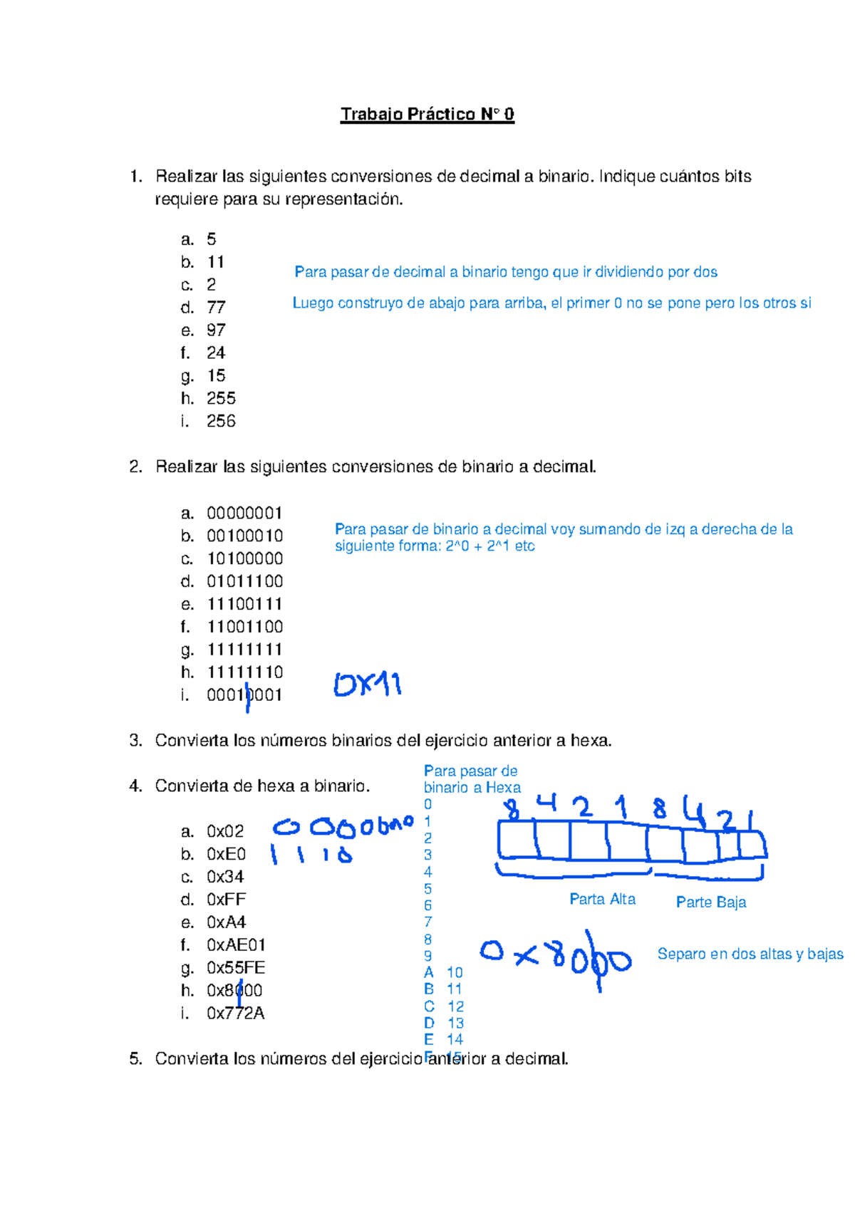 Practica 00 - asdadsa - Trabajo Práctico N° 0 Realizar las siguientes ...