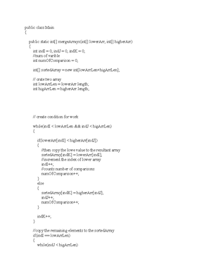[Solved] Using Java programming Language develop a sorting algorithm - Programming 2 (CS 1103 ...