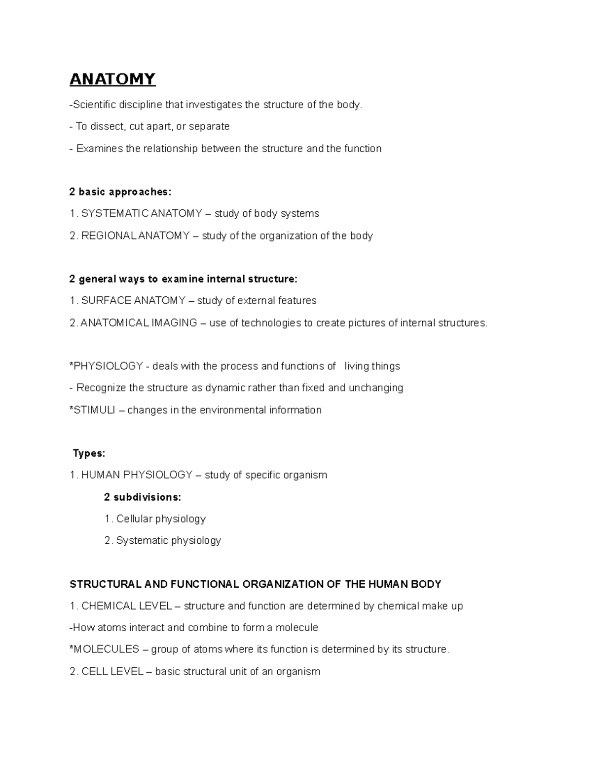 Anatomy Body Systems - ANATOMY -Scientific discipline that investigates ...