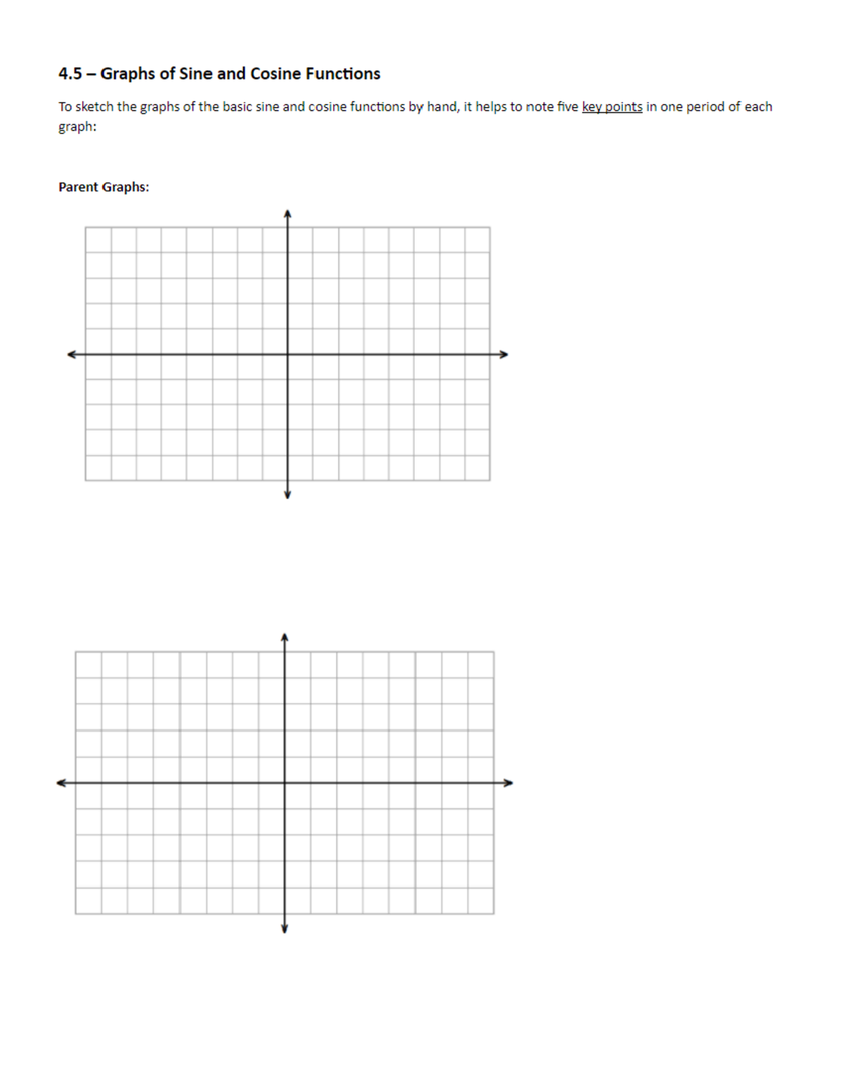 Chapter 4 Lesson 5 Notes - 4 Graphs of Sine and Cosine Functions To ...