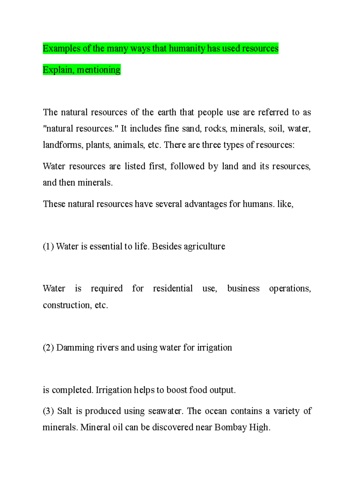 examples-of-the-many-ways-that-humanity-has-used-resources-it