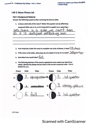 Moonphases Answers 2 - Name: Beavers, Yoselynn Lunar Phase Simulator ...