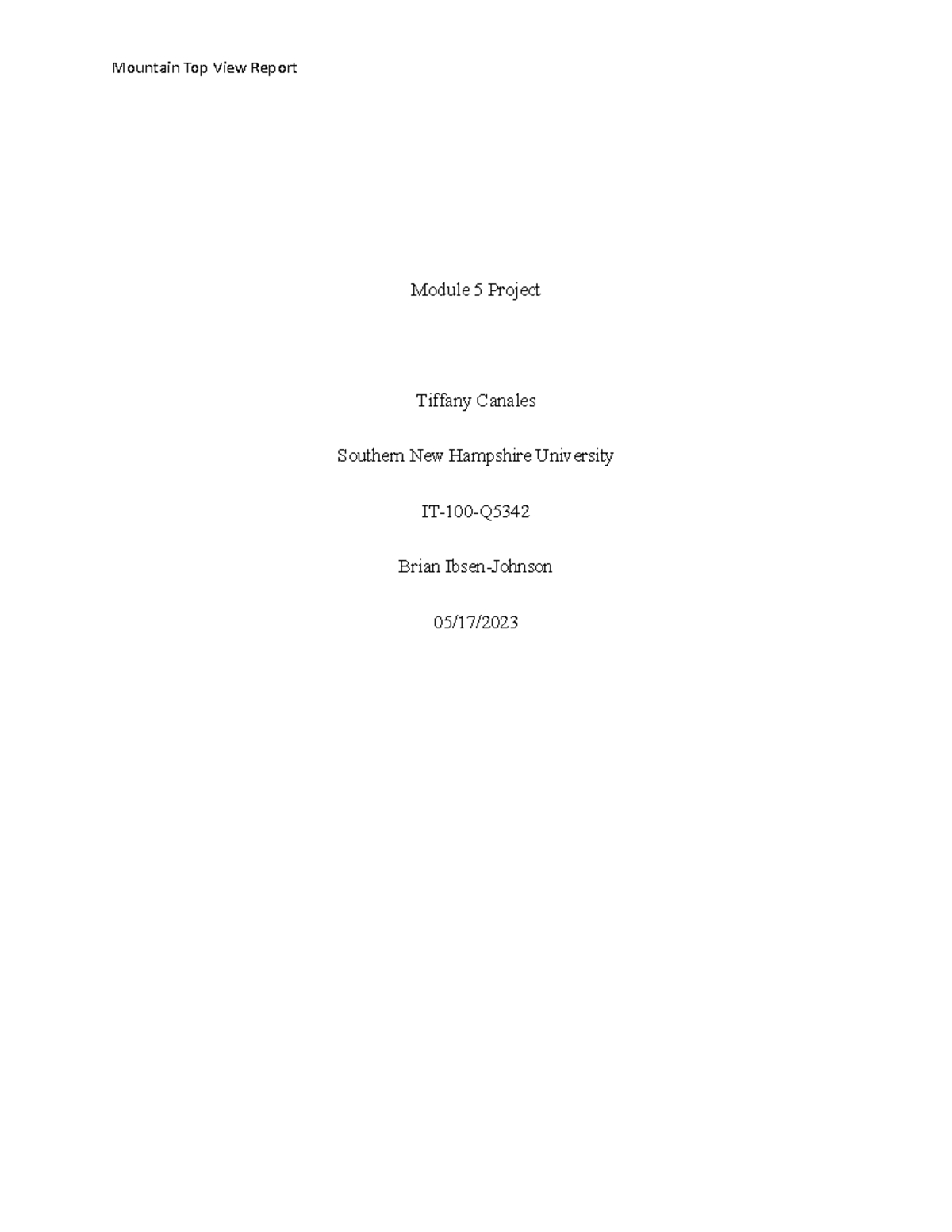 Module 5 Project - Module 5 Project Tiffany Canales Southern New ...