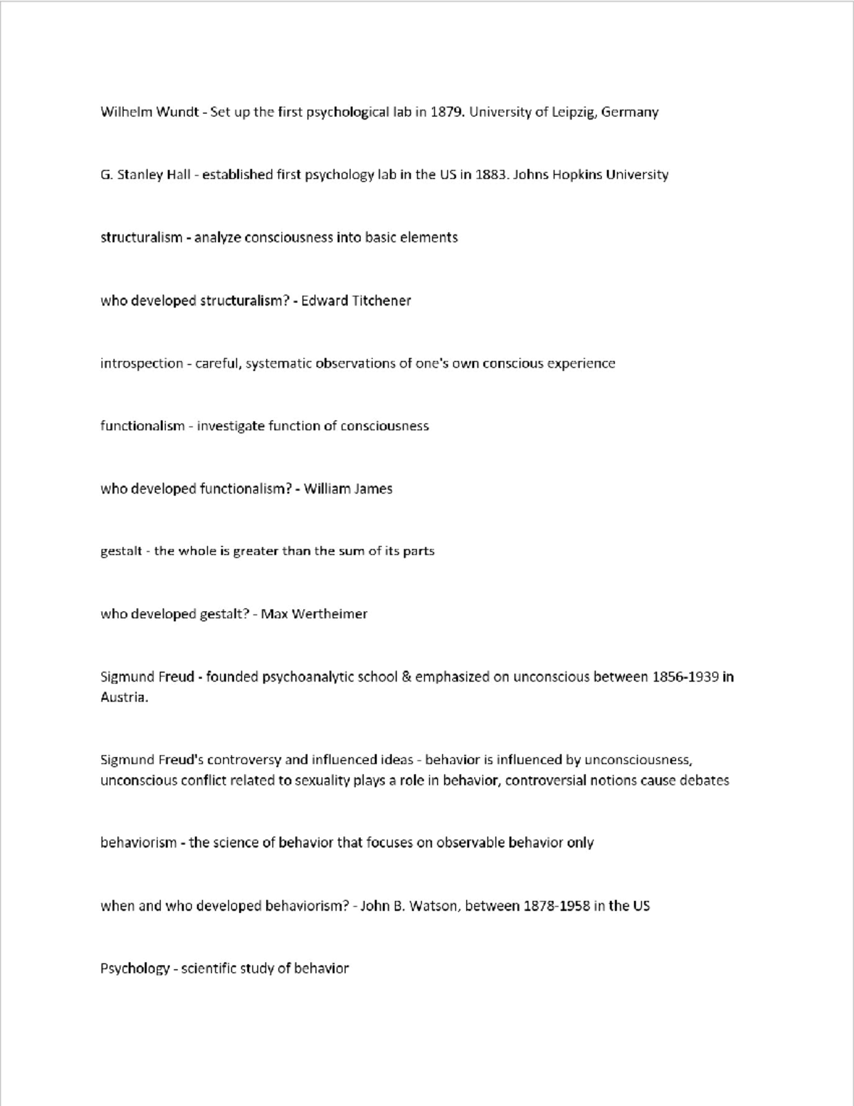 Psych page 1 - exam 1 study guide, professor Yates - PSY 120 - Studocu