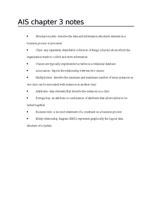 AIS chapter 6 notes - AIS chapter 6 notes Collaboration- a BPMN model ...